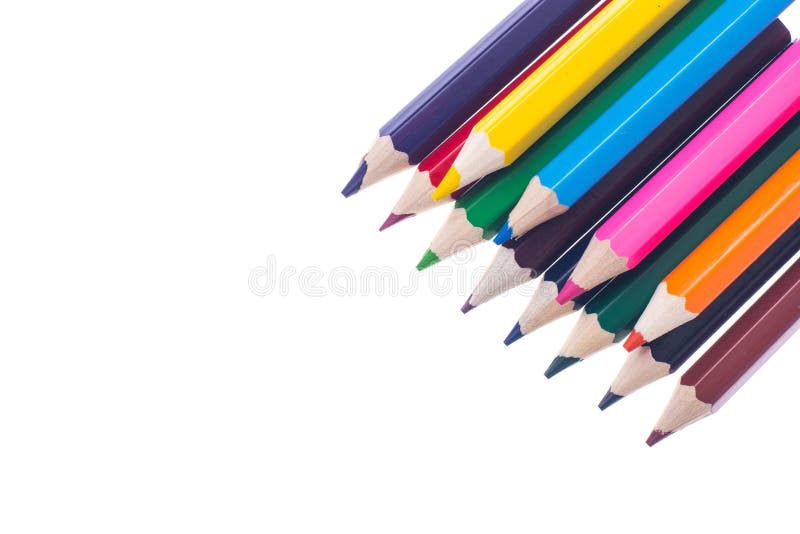 Set of Colored Pencils on White Background for Professional or S Stock ...