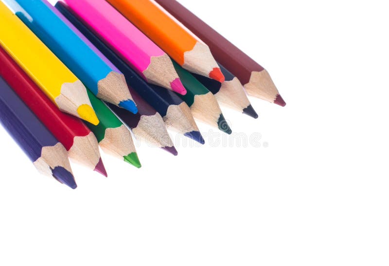 Set of Colored Pencils on White Background for Professional or S Stock ...
