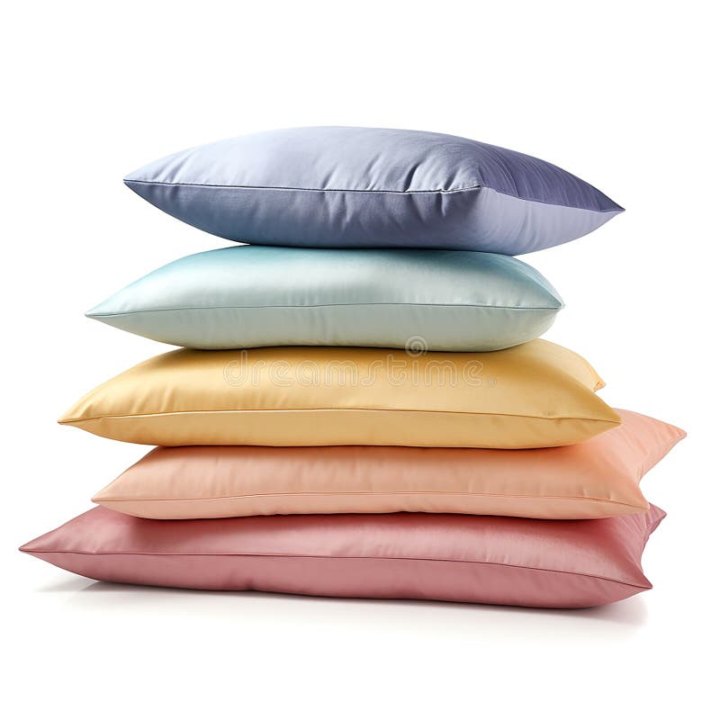 Set of Colored Pillows on a White Background Stock Illustration ...