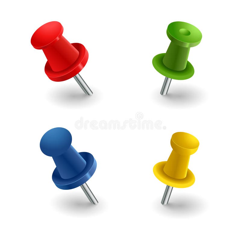 Set colored pins stock illustration. Illustration of effect - 34158924
