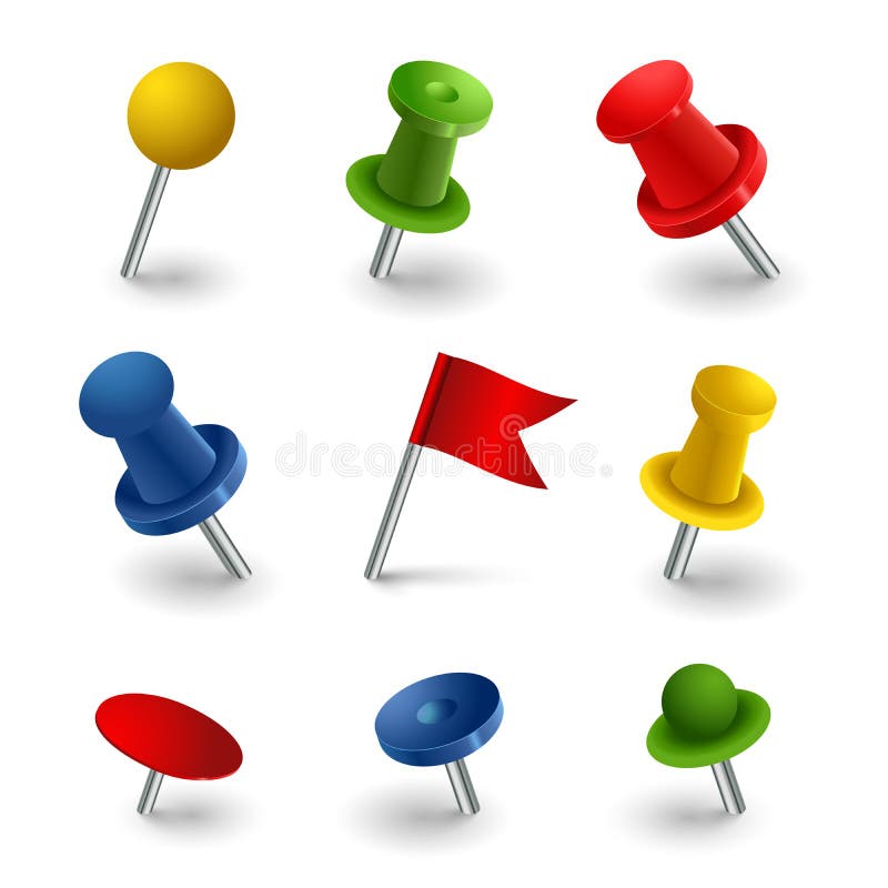 Set Colored Pins Web Elements Stock Vector - Illustration of navigation ...