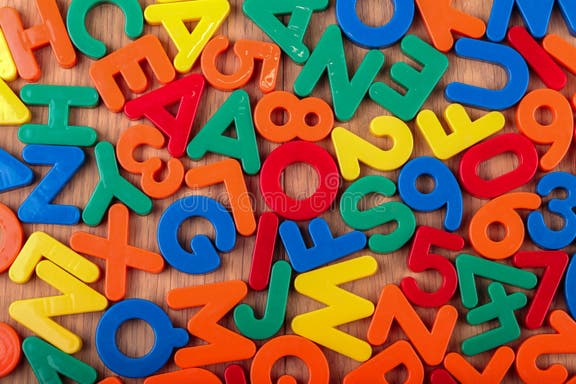 Set of Colored Plastic Letters and Numbers Stock Image - Image of ...