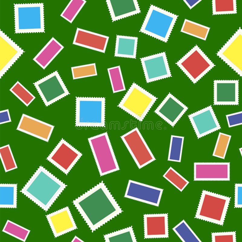 Set Of Isolated Colored Stamps Stock Illustration - Illustration of ...