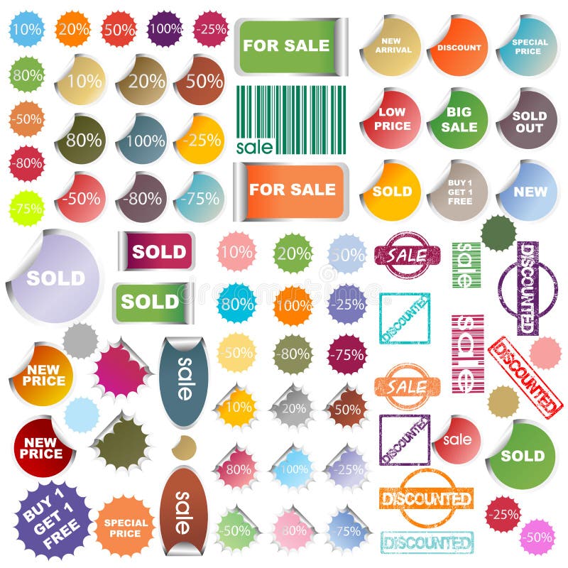 Promotional Elements Design Stock Vector - Illustration of label ...