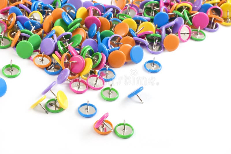 Set of Colored Push Stationery Pins. Stock Photo - Image of education ...