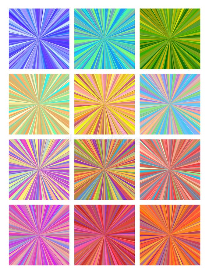 Set of Colored Radiant Backgrounds. Template for Your Design. Stock ...