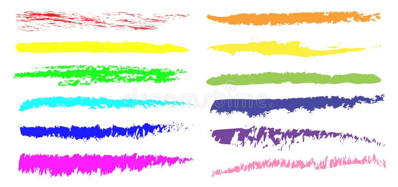 Set of Colored Rectangles Lines Brush on White Background Stock ...