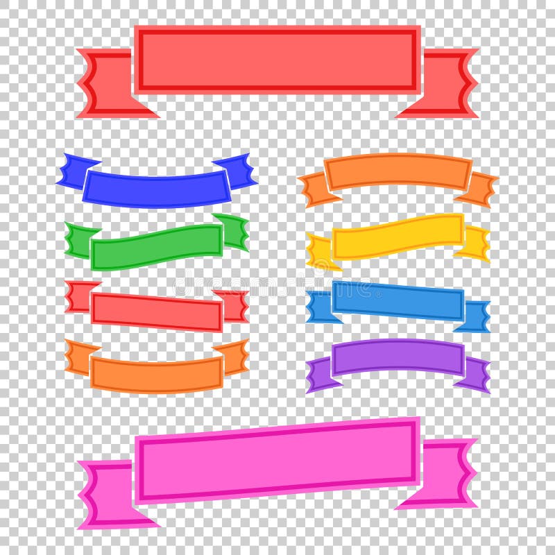 Set of Colored Ribbon Banners. with Space for Text. a Simple Flat ...