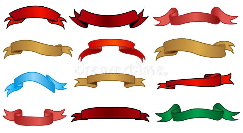 Set of colored ribbons stock vector. Illustration of label - 6217994