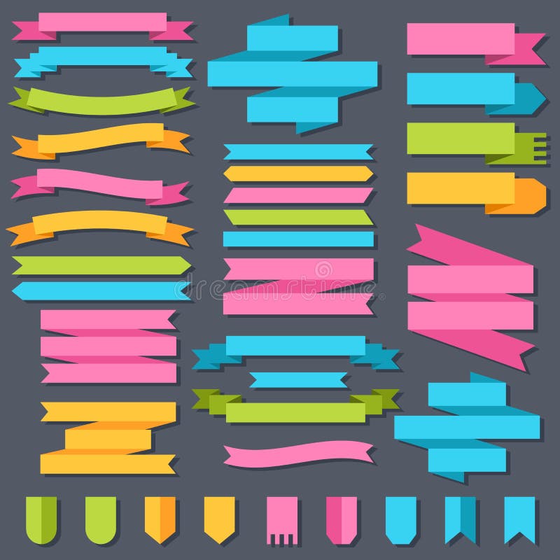 Set of Colored Ribbons Background Concept. Vector Illustration Design ...
