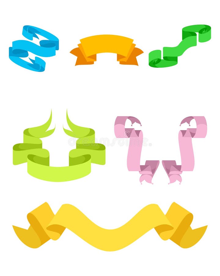 Set of colored ribbons stock vector. Illustration of festive - 118258357