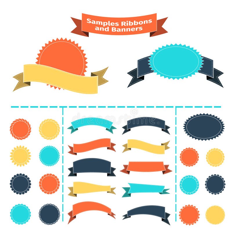 Set of colored ribbons stock vector. Illustration of menu - 54492053