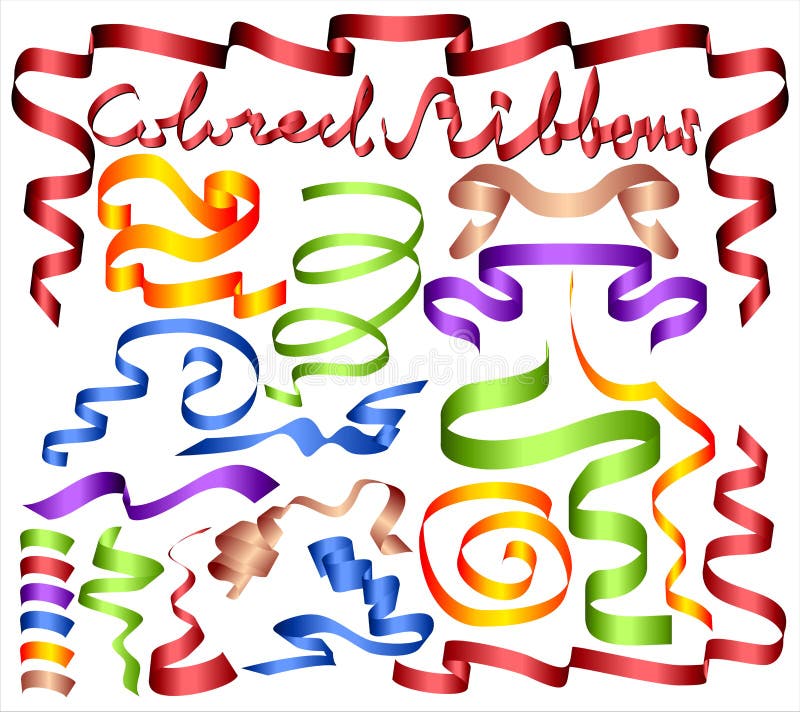Set of Colored Ribbons. (Vector) Stock Vector - Illustration of design ...
