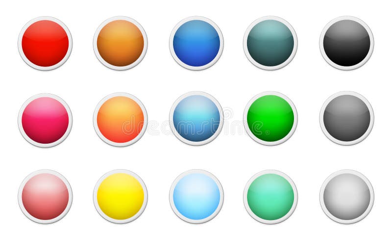 Set of Colored Round Buttons Stock Vector - Illustration of round ...