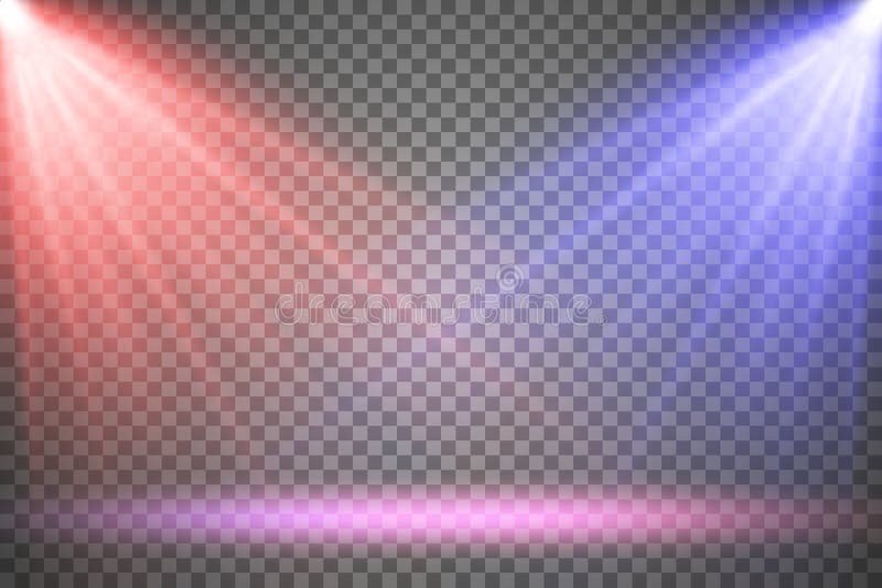 Set of Colored Searchlights on a Transparent Background. Bright ...