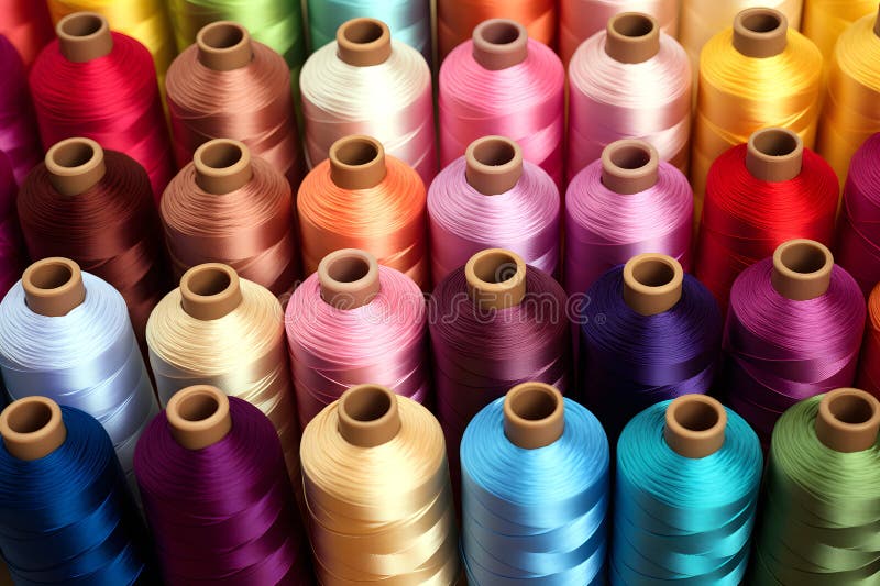 Set of Colored Sewing Threads in Spools for Textile and Clothing ...