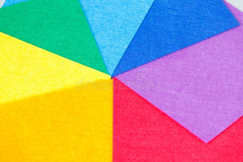 A Set of Colored Sheets of Felt, Rainbow Colors Stock Photo - Image of ...