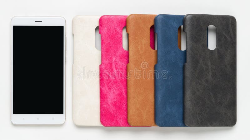 Set of Colored Silicone Back Covers for Smartphone Stock Photo - Image ...