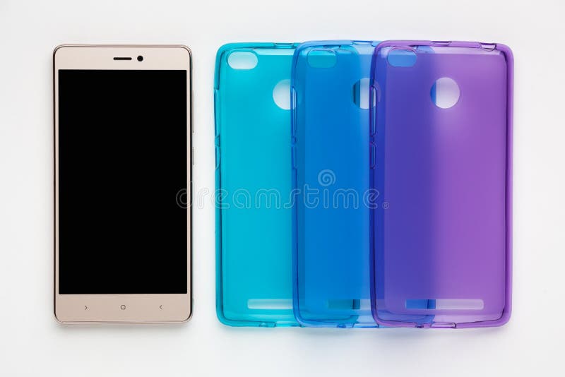 Set of Colored Silicone Covers for Smartphone Stock Image - Image of ...