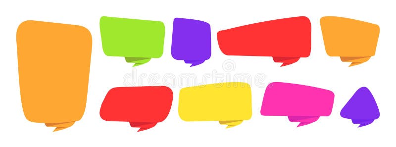 Set of Colored Speech Bubbles. Say Bubble Text, Cartoon Chat, Message ...