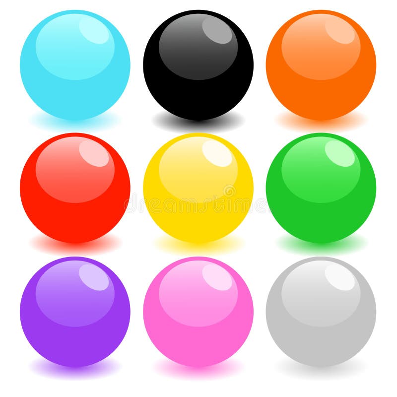 Set of colored spheres stock illustration. Illustration of button - 7158639