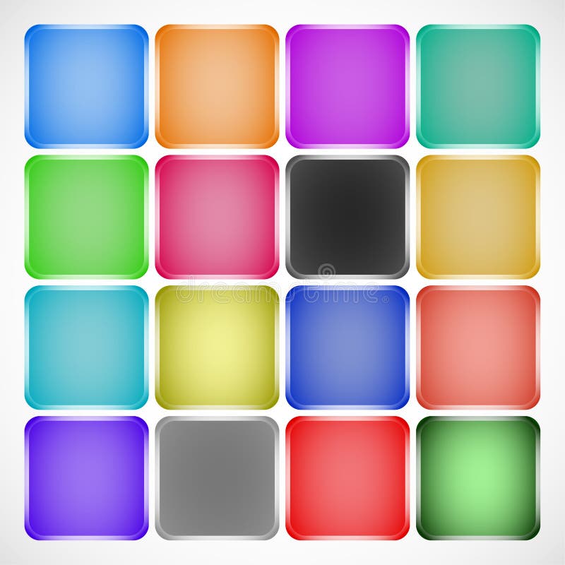 Square Glossy Buttons stock illustration. Illustration of isolated ...