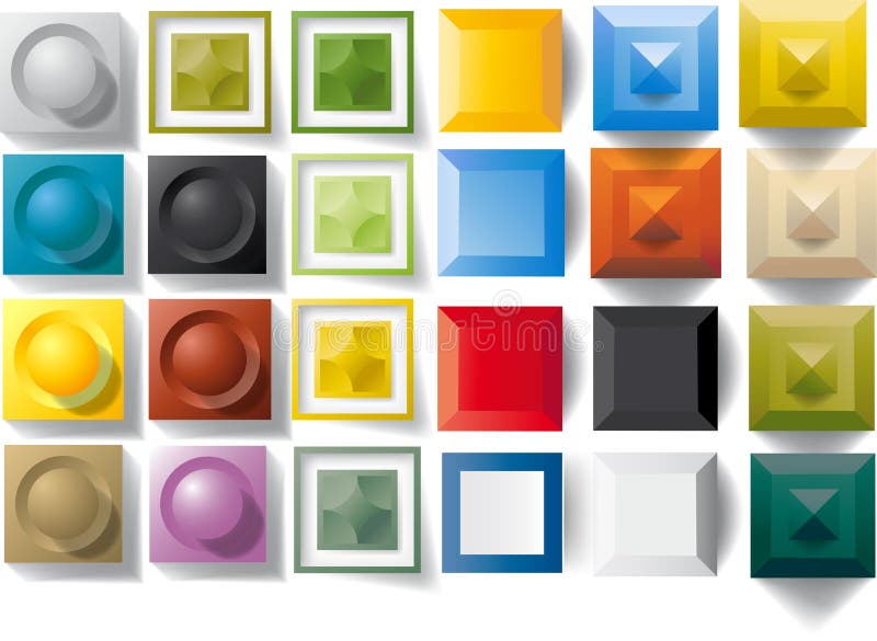 Set of colored squares stock illustration. Illustration of backdrop ...