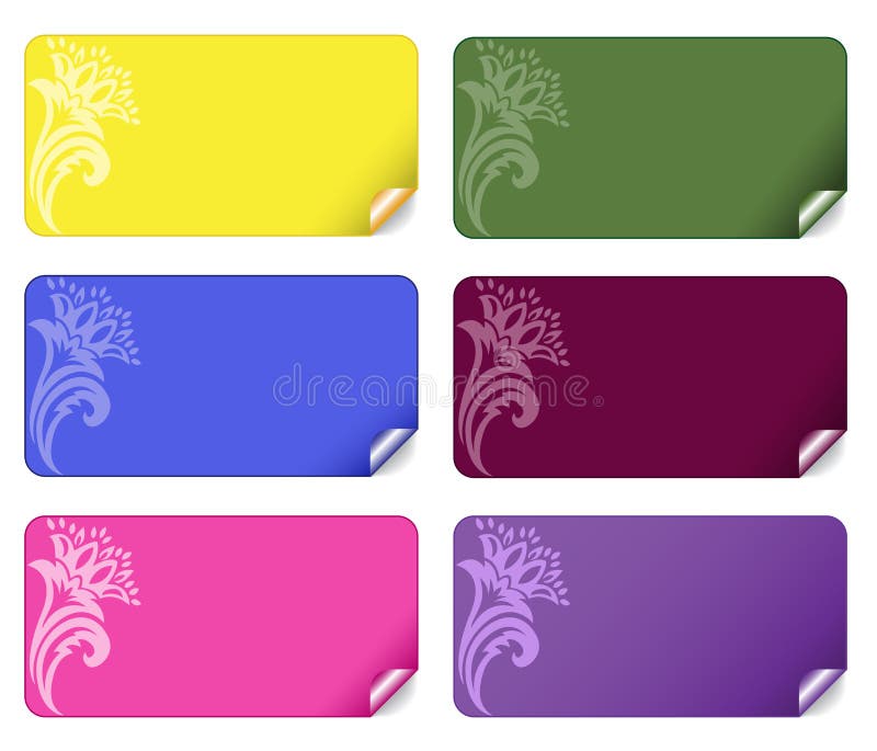 Set of colored stickers stock vector. Illustration of gift - 20284340