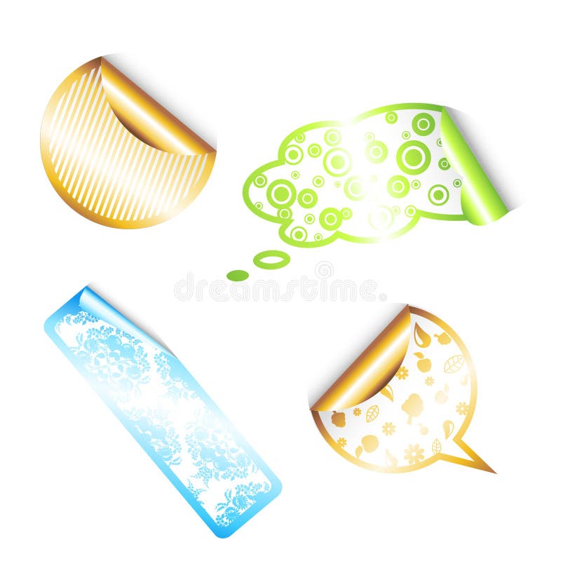 Set of Colored Stickers with Pattern. Stock Vector - Illustration of ...