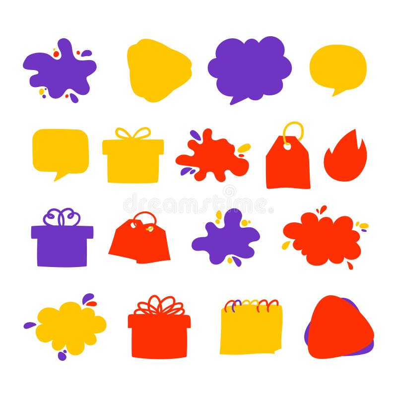 Set of Colored Stickers, Vector Illustration Stock Vector ...