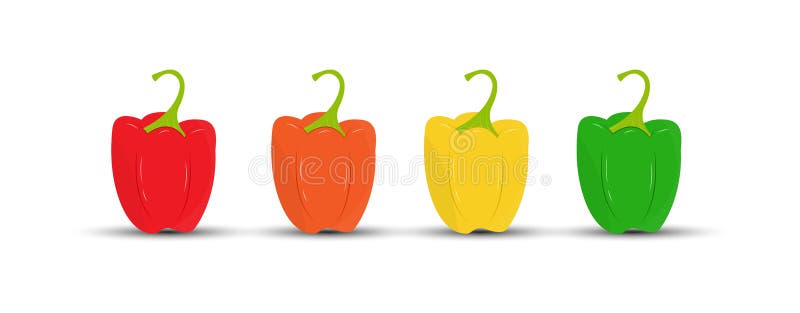 Set of Colored Sweet Bell Peppers. Simple Design Stock Vector ...