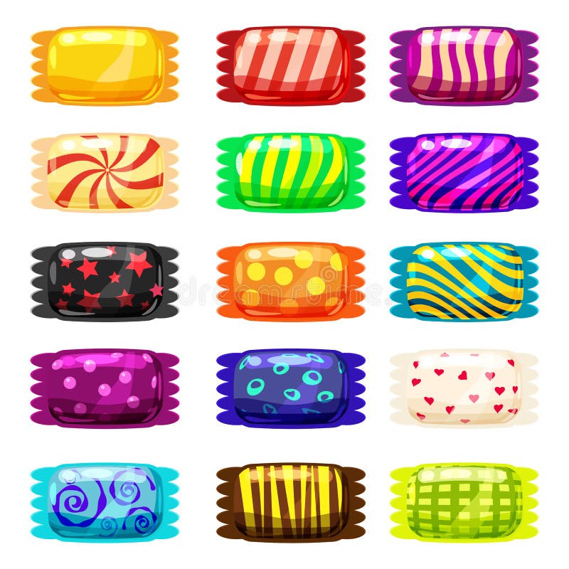 A Set of Colored Sweets in a Bright Festive Package of Various Bright ...