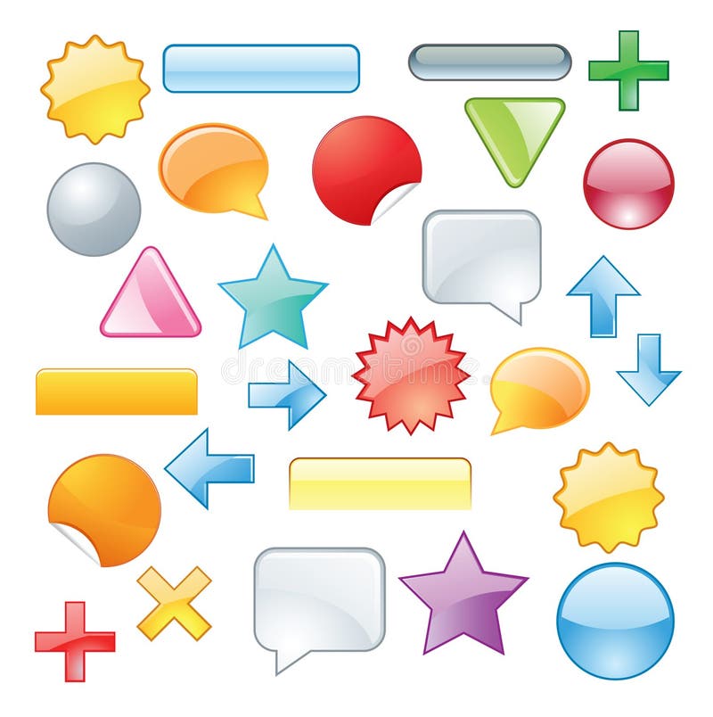 Set colored symbols stock vector. Illustration of oblong - 13572633