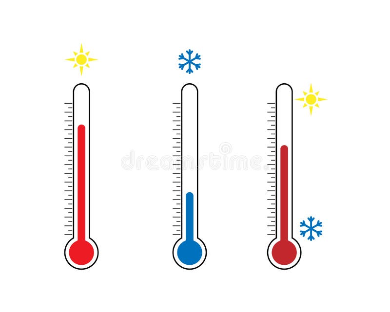 Set of Colored Thermometer Icons. Flat Design Stock Vector ...