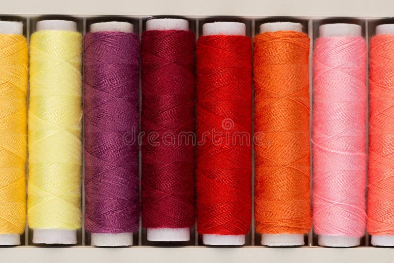 Set of Colored Threads for Sewing Stock Photo - Image of closeup, group ...