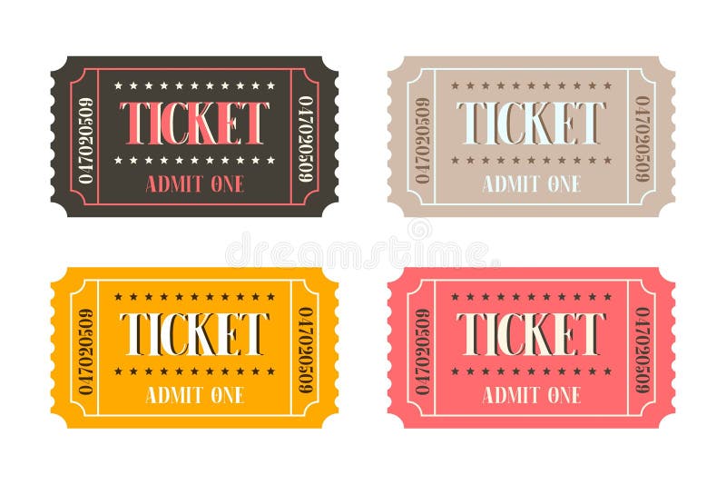 Set of colored tickets stock vector. Illustration of entertainment ...