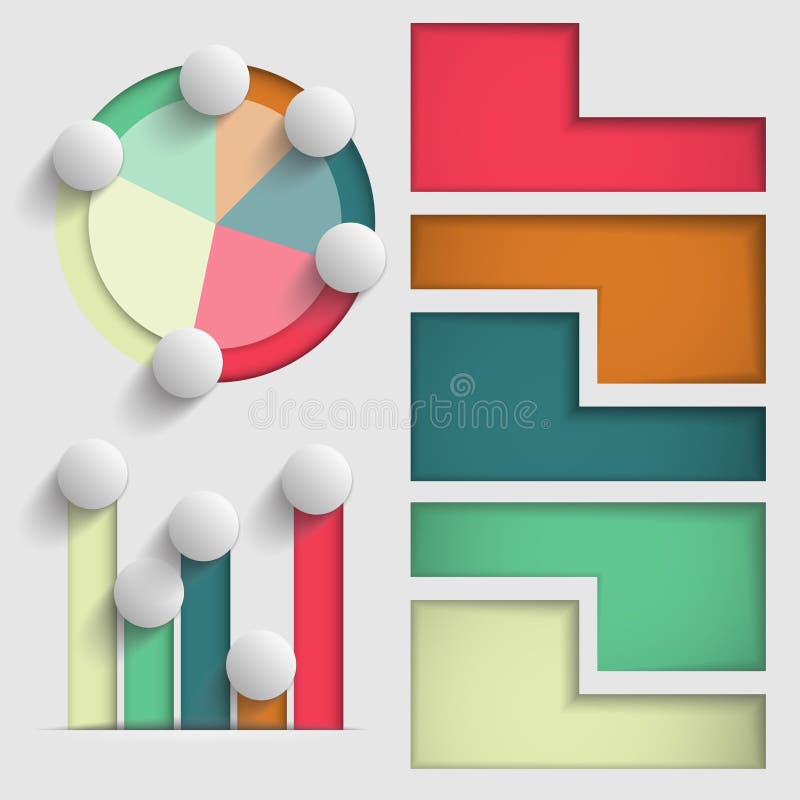 Set of Colored Vector Elements of Business Charts and Graphs ...