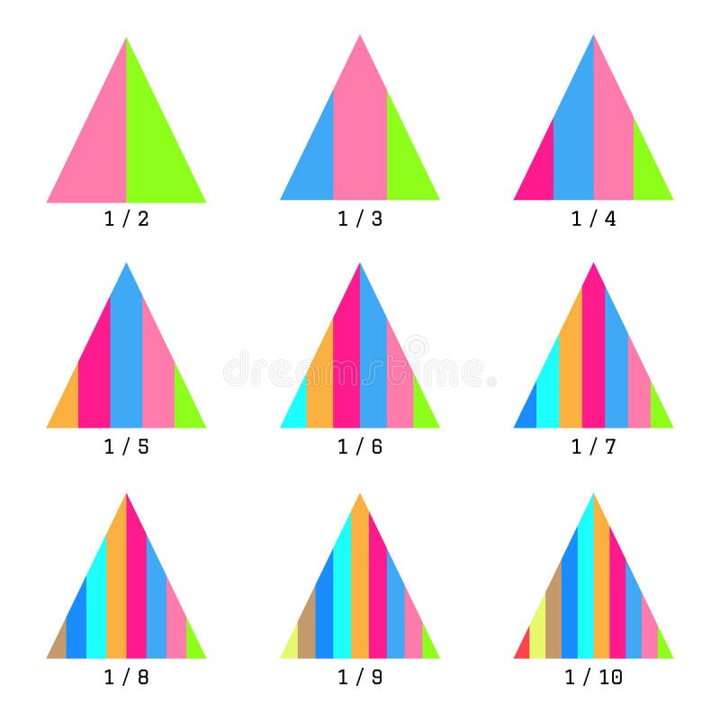 Set of Colored Charts of Triangles. Templates Sectoral Graphs in Flat ...