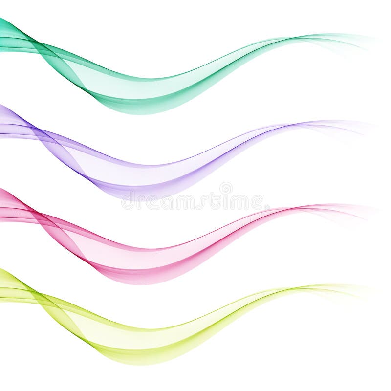 Colored Waves of Metallic Shades. Vector Wave Flow. Set.eps10 Stock ...