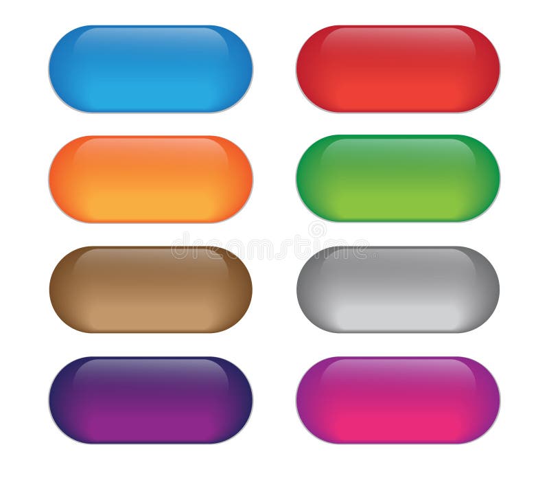 Oblong web buttons, set stock vector. Illustration of bright - 14308158