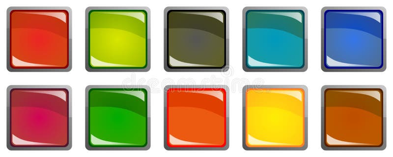 Shiny rectangle buttons stock vector. Illustration of rectangle - 10777627