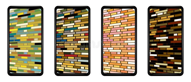 Set of Colorful Abstract Background with Bricks Stock Vector ...
