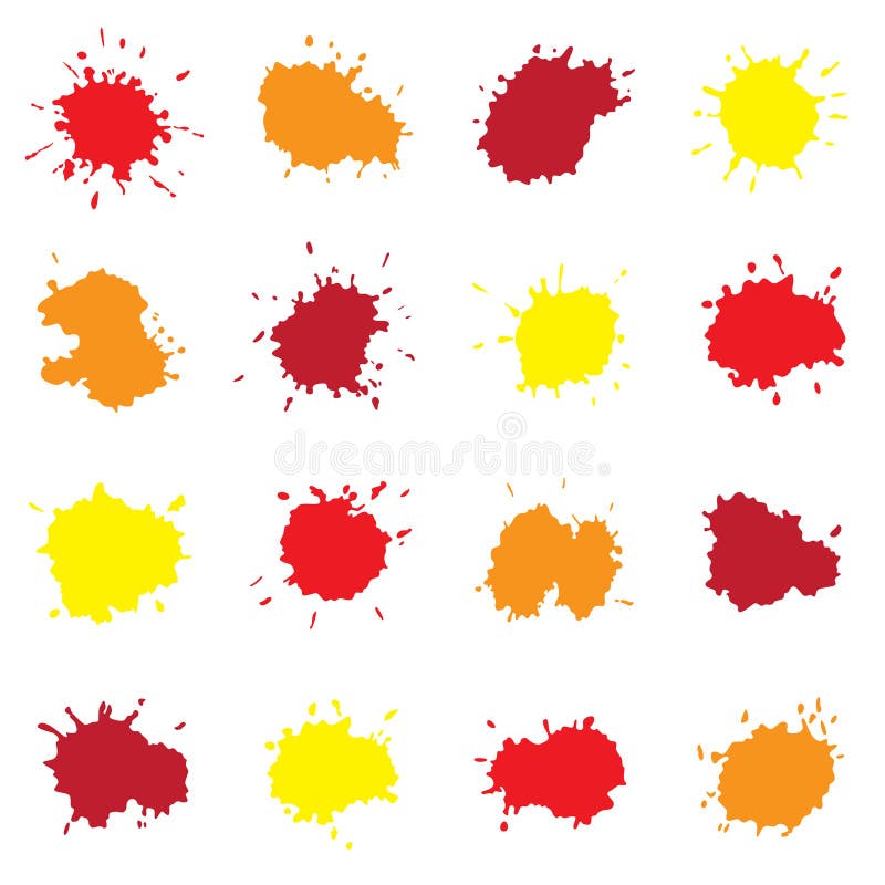 Set of Colorful Abstract Drops Stock Vector - Illustration of brush ...