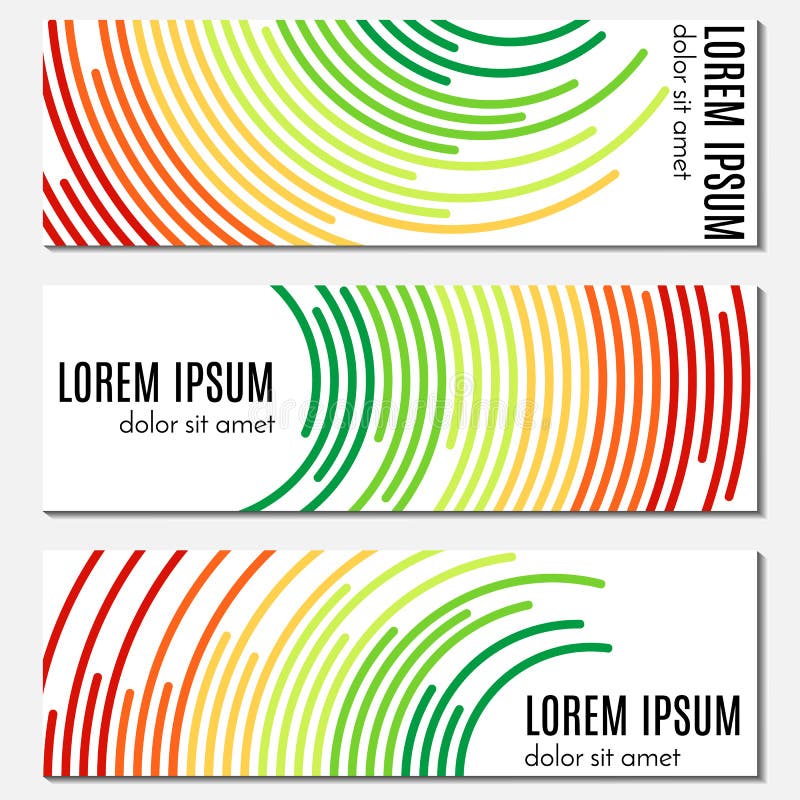 Set of Colorful Abstract Header Banners with Curved Lines and Place for ...