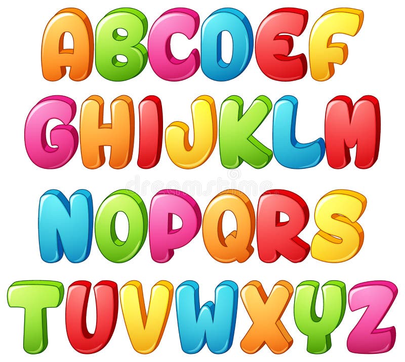 Set of Colorful Alphabets Letter on a White Background Stock Vector ... Set of Colorful Alphabets Letter on a White Background Stock Vector ...