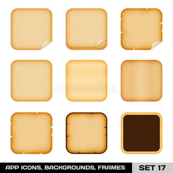 Set of Colorful App Icon Frames, Templates, Backgrounds. Set 17 Stock ...