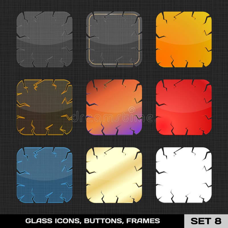 Set of Colorful App Icon Templates, Frames, Backgrounds. Set 21 Stock ...