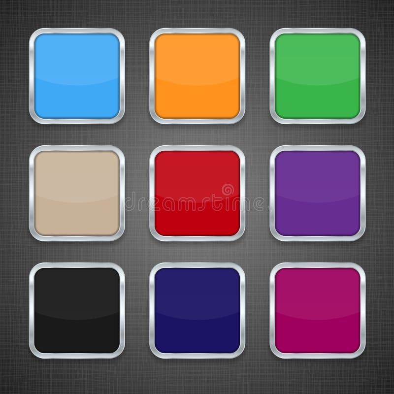 Set of Colorful App Icon Templates, Frames, Backgrounds. Set 21 Stock ...