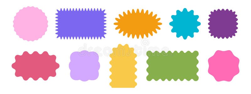 Set of Colorful Arch, Rectangle and Square, Oval and Circle Shapes with ...