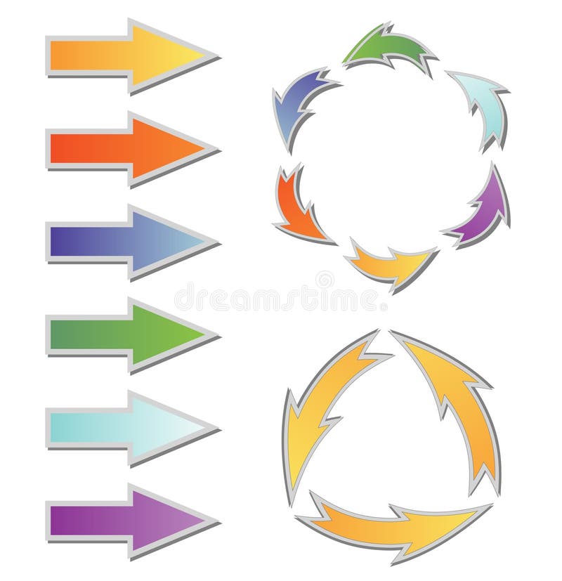 Set of Colorful Arrows and Diagram Stock Vector - Illustration of ...